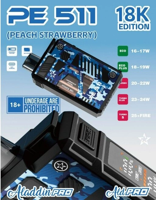 Aladdin Pro PE511 18K 18000 Puffs DSP Pod Fullset and Cartridge - Vape ...